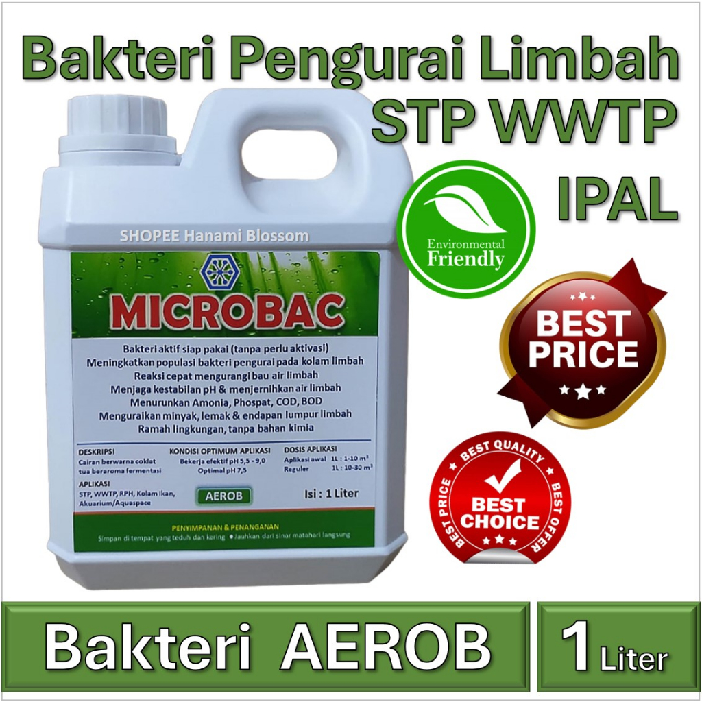 Jual Bakteri Aerob Cair Organik Microbac Pengurai Limbah IPAL STP WWTP 1 Liter | Shopee Indonesia
