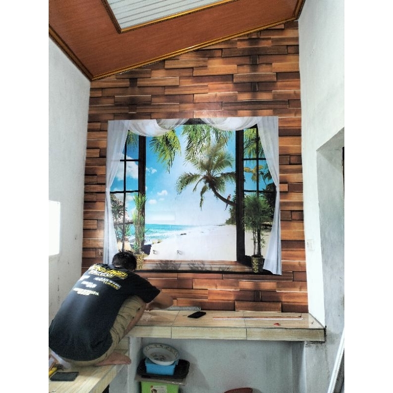 Jual WALLBANER/WALLPAPER 3D CUSTOM JENDELA PANTAI TIRAI PUTIH | Shopee ...