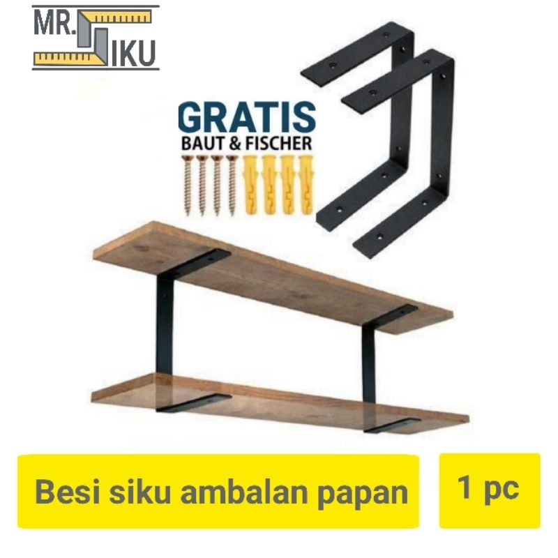 Jual BESI SIKU U / BRACKET PENYANGGA PAPAN / rak ambalan besi siku ...