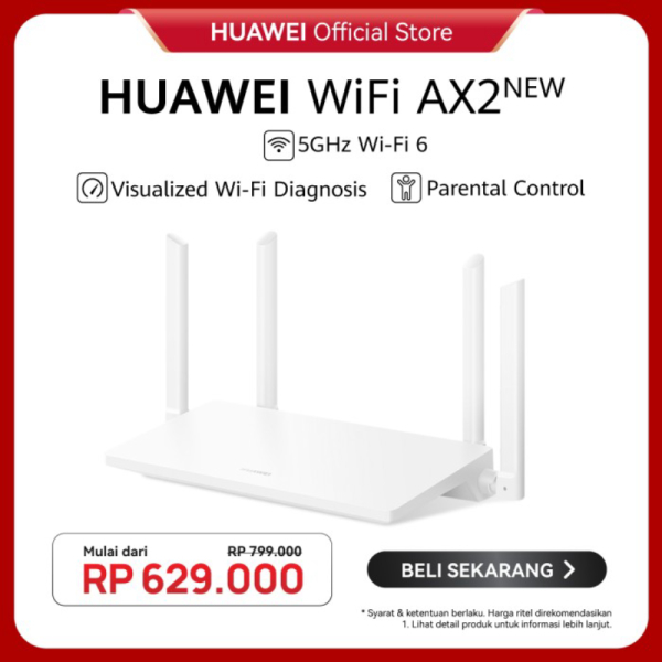 Jual Promo HUAWEI WiFi AX2 NEW Router 5GHz Wi-Fi 6 Visualized Wi-Fi Diagnosis - White Limited ...