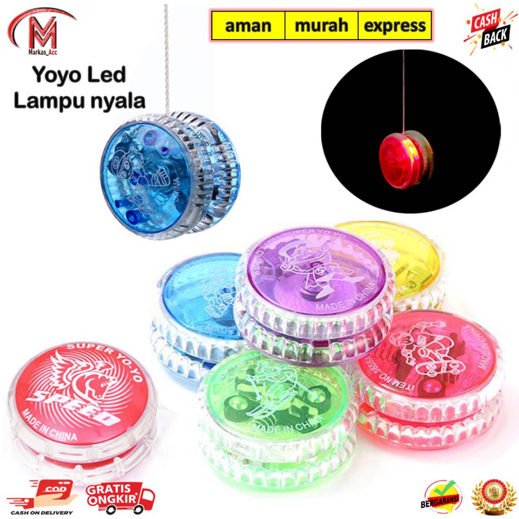 Jual MAINAN ANAK YOYO LED DENGAN TALI & LAMPU NYALA LED | Shopee Indonesia