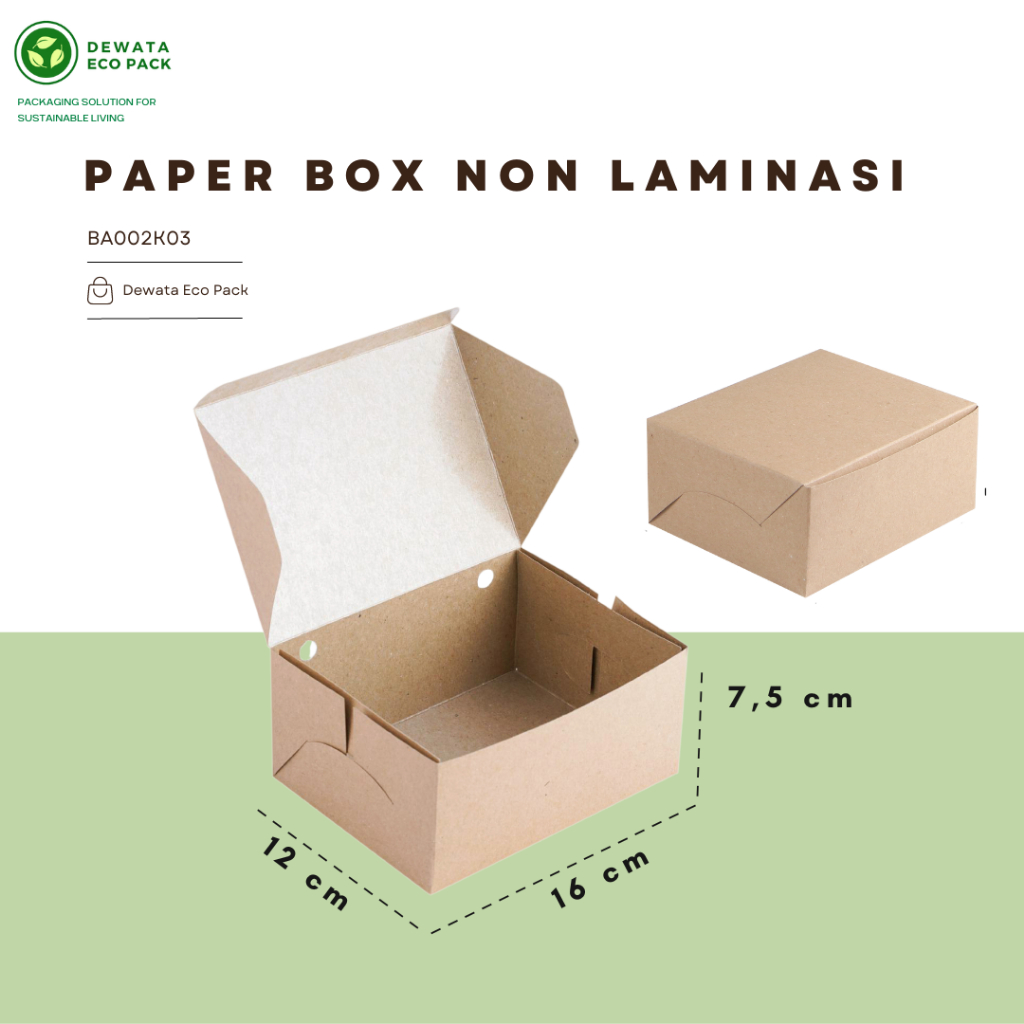 Jual Paper Snack Box Tidak Laminasi 16x12x7.5cm BA2K3 / Dus Snack / Box ...
