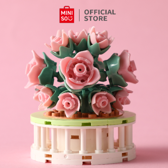 Jual MINISO blok bunga DIY blok bangunan kemasan kotak hadiah buket ...