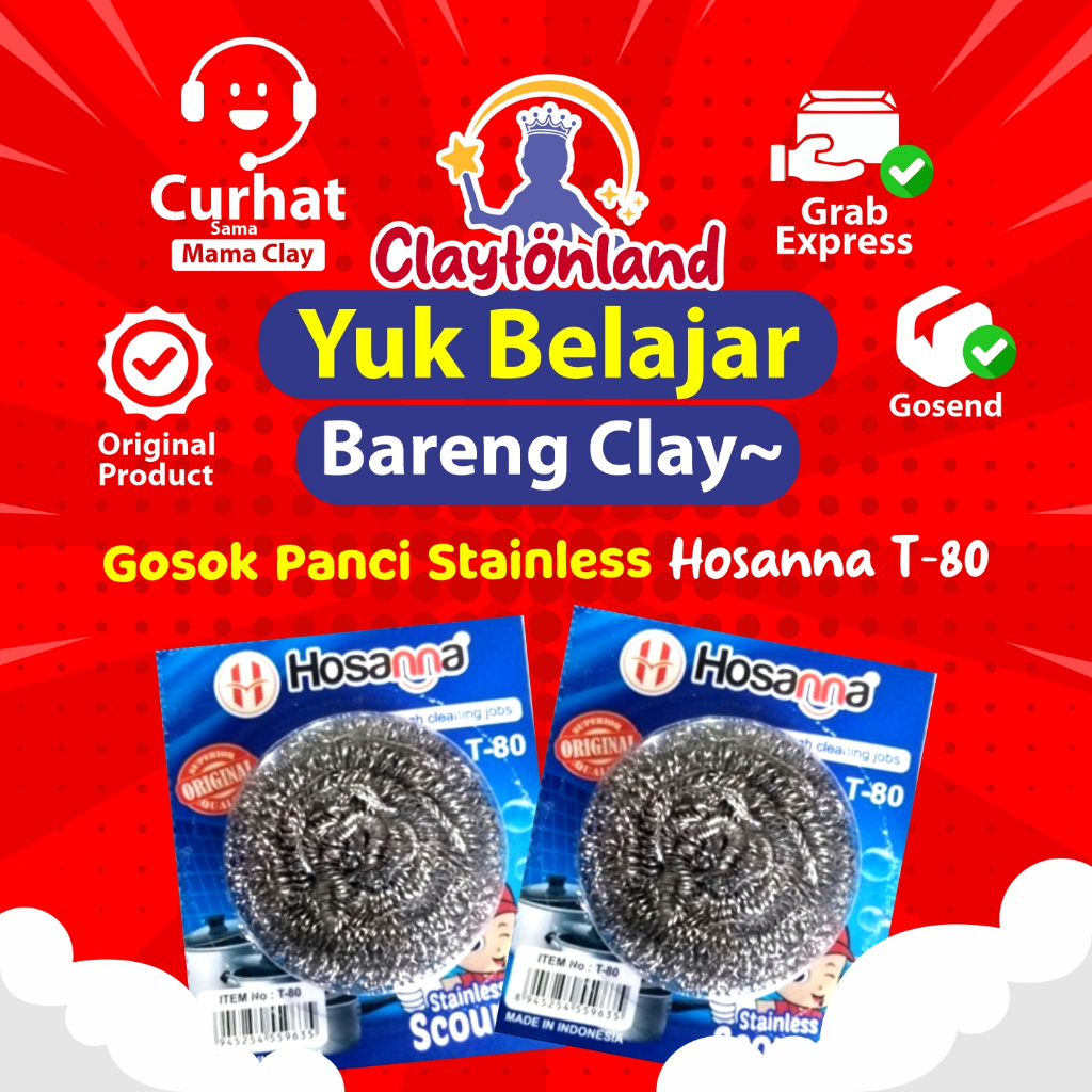 Jual SATUAN 1PCS Gosok Panci Stainless Hosanna T-80 / Sabut Kosok Gosok ...