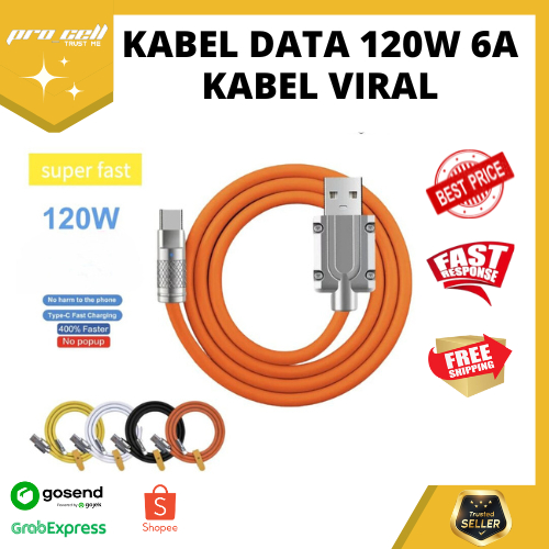 Jual Kabel Data 120W 6A Fast Charging Micro USB Type-C Cable (LURUS ...