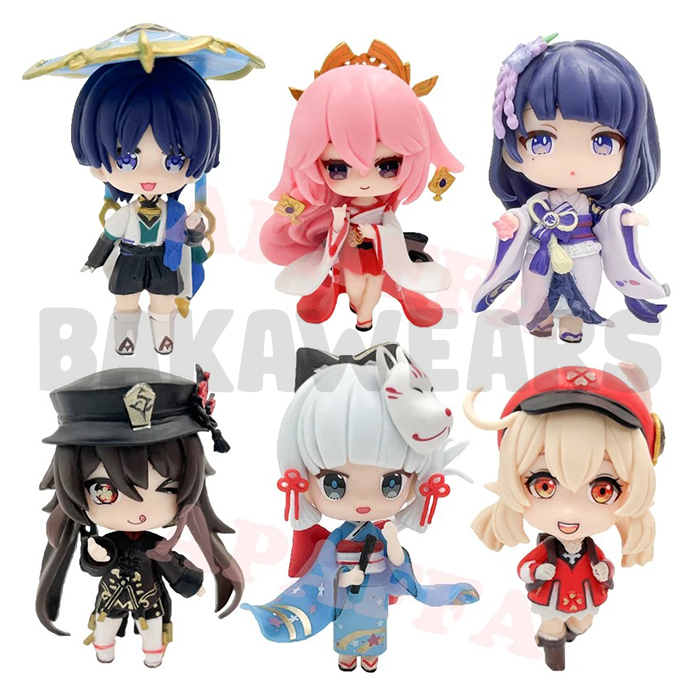 Jual Figure Genshin Impact 3 - Klee Ayaka Hu Tao Raiden Ei Yae Miko Scaramouche Bakawears ...