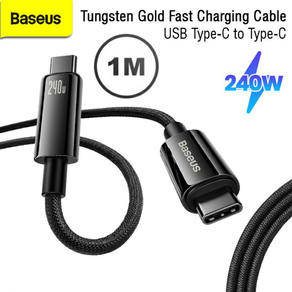 Jual Baseus Tungsten Kabel Type C to USB C PD Cable Data Fast Charging QC 240W | Shopee Indonesia