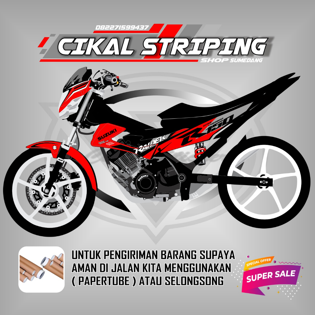 Jual STRIPING VARIASI SUZUKI SATRIA FU TIPE S SIMPEL MOTIF R150 RAIDER ...