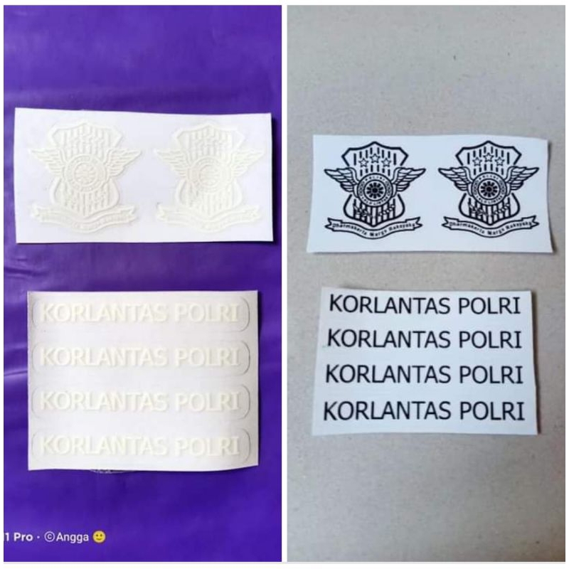 Jual STIKER LOGO KORLANTAS POLRI KOMPLIT / Stiker Plat Motor Mobil Satu ...