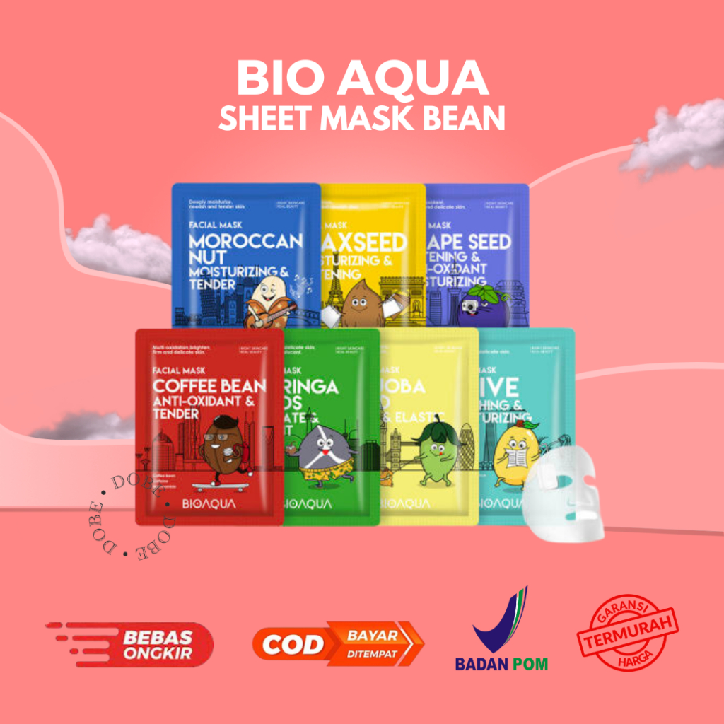 Jual BIOAQUA SHEET MASK BEAN / BIJI BUAH - BIO AQUA | Shopee Indonesia