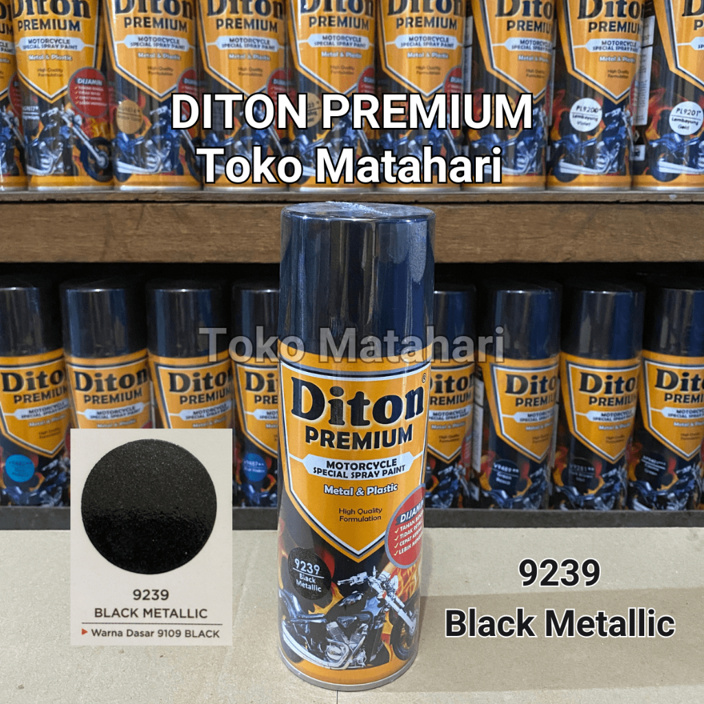 Jual Diton Premium 9239 Black Metallic Hitam Cat Semprot pylox pilox ...