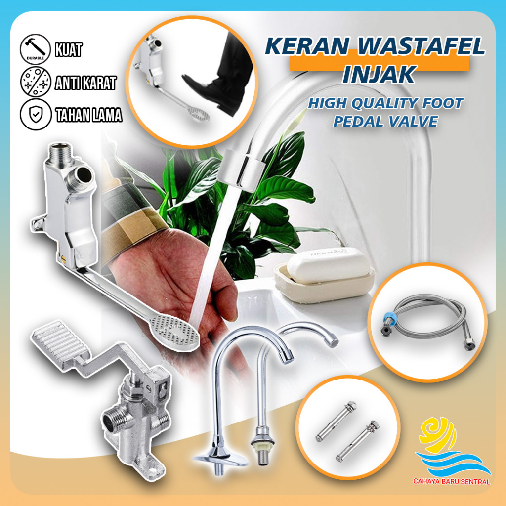 Jual Kran injak / cuci tangan injak / wastafel injak / foot pedal ...