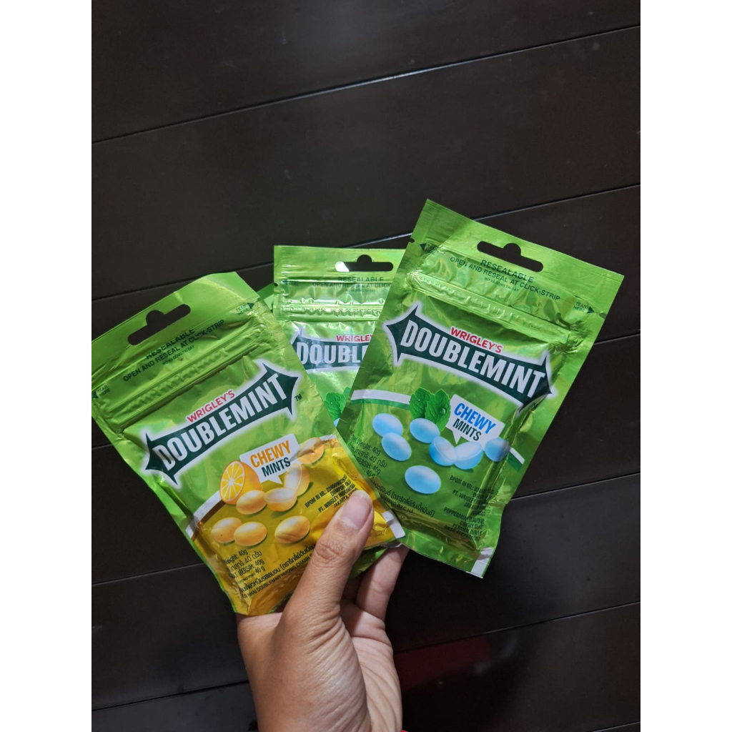 Jual PERMEN KARET CHEWY MINTS WRIGLEYS DOUBLEMINT LEMON & MINT 40gr ...