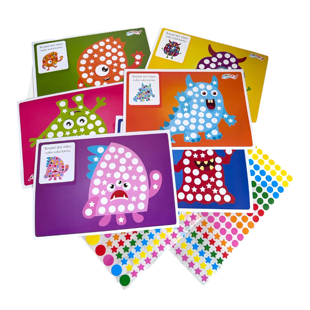 Jual DOT STICKER isi 8 lembar/ stiker dot stiker bintang Sticker Bulat ...