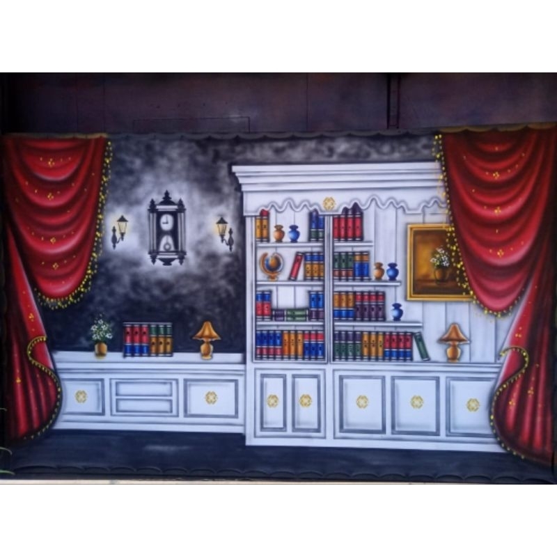 Jual Background Wisuda Rak Buku 3x6m Studio Photo Backdrop | Shopee ...