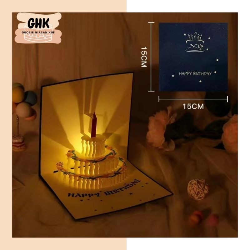 Jual Kartu Pop Up 3D Viral Pakai MUSIK DAN LAMPU Otomatis Nyala dan ...