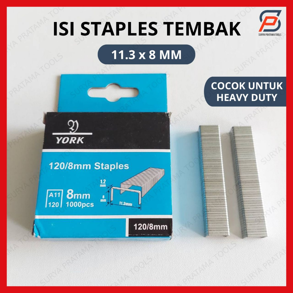Jual Isi Staples York Tebal 8mm Refill Stapler Hekter Tembak Besar 120 ...