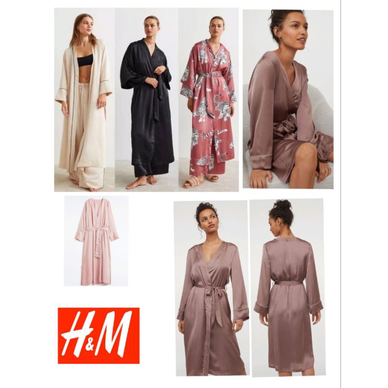 Jual H*M Outer Silk Satin Dressing Gown Kimono Wanita | Shopee Indonesia