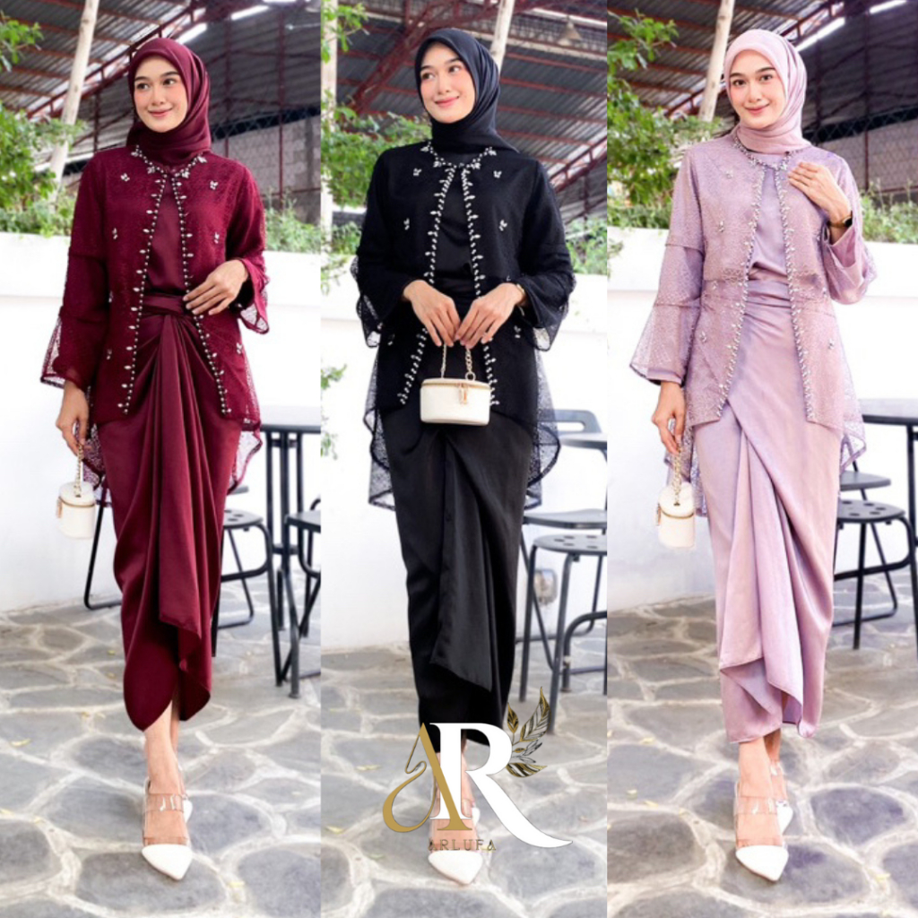 Jual One Set Clarisa Wanita Kekinian Outer Organza Premium Setelan ...