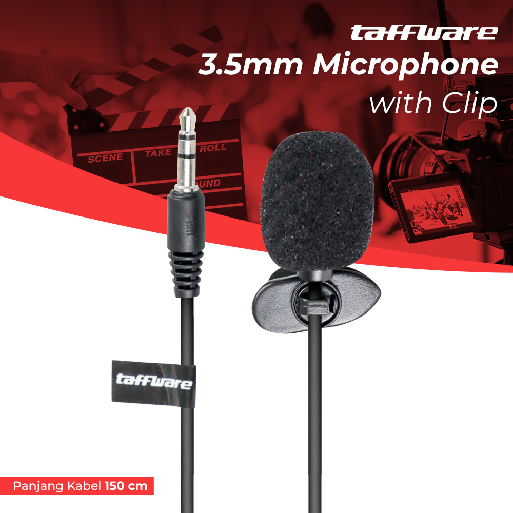 Jual MICROPHONE WITH CLIP JACK 3.5MM HP LAPTOP TABLET MIC VLOG | Shopee ...