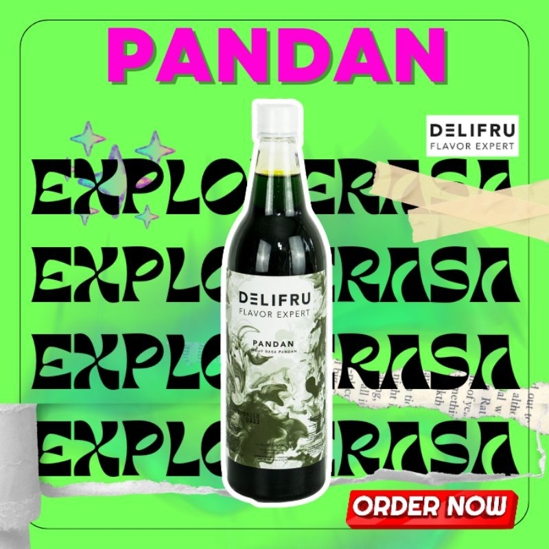 Jual Delifru syrup rasa pandan isi 1 liter | Shopee Indonesia