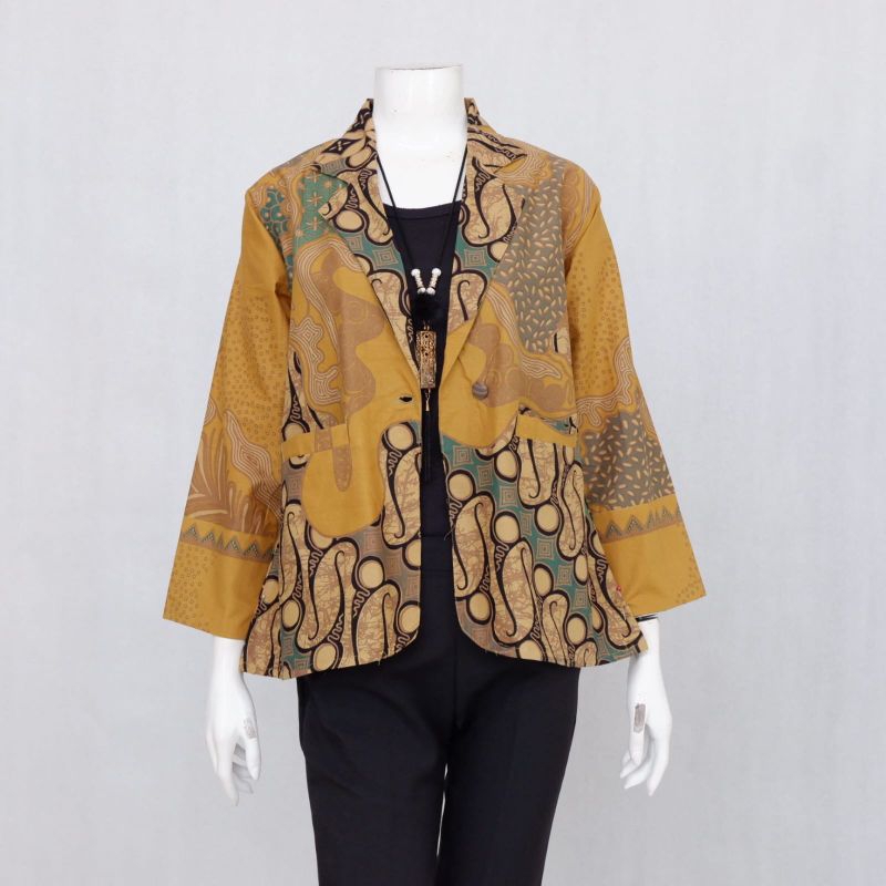 Jual Blazer tricot batik solo atasan kerja blazer kantor | Shopee Indonesia