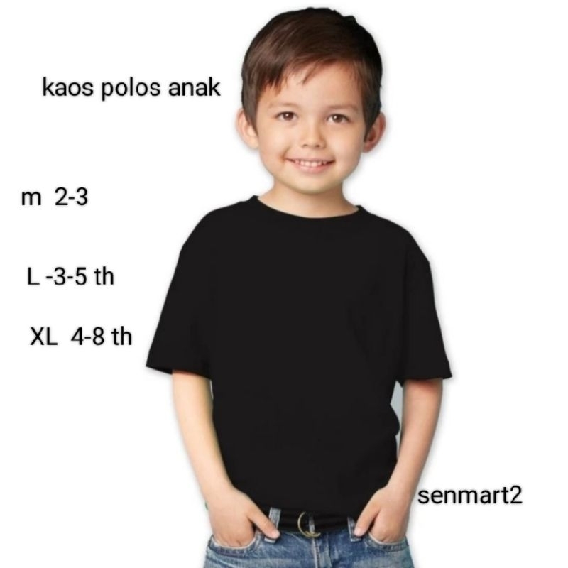 Jual Kaos Polos Anak Usia 2-8 Tahun Bahan Katun Combed 30s Lembut | Shopee Indonesia