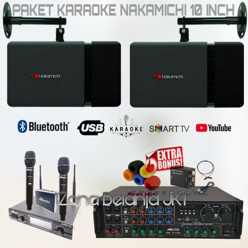 Jual PAKET SOUND SYSTEM KARAOKE SET SPEAKER NAKAMICHI 10 INCH PAKET ...