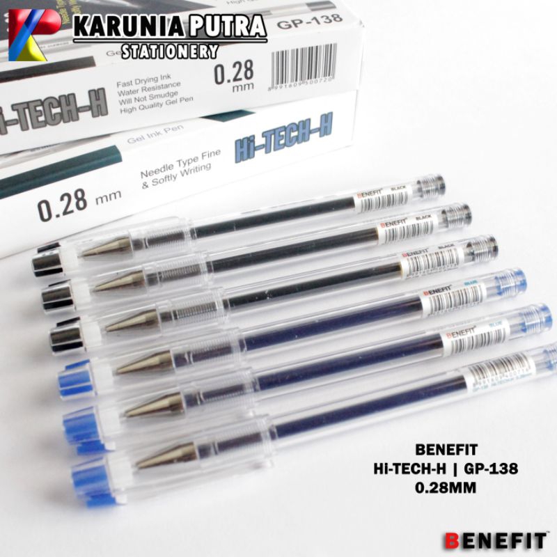 Jual Pen Gel Hi Tech H Benefit 0.28mm 1pack | Shopee Indonesia