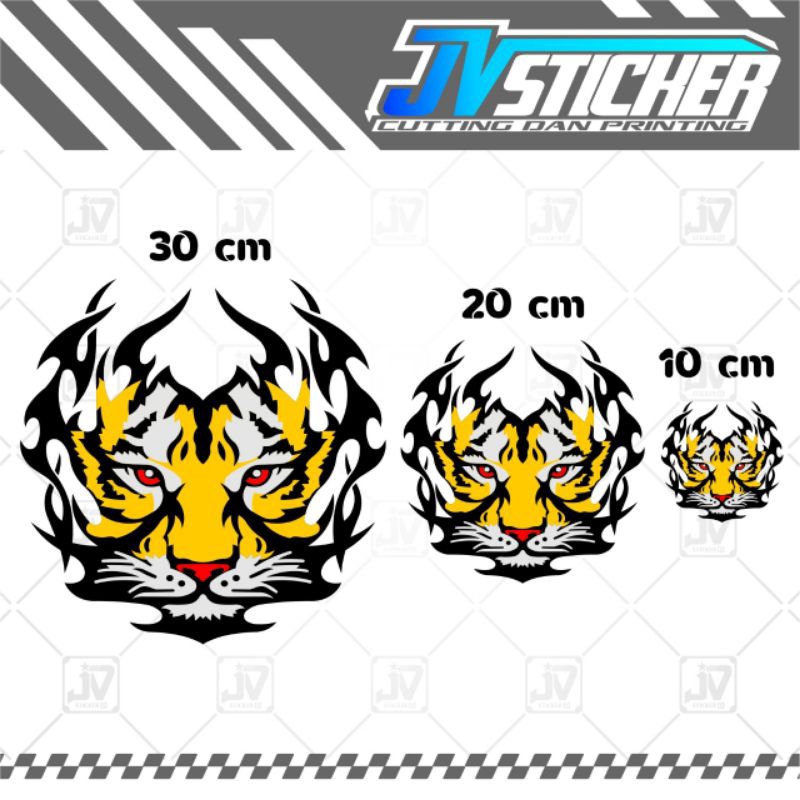 Jual sticker kepala macan/harimau triball api cutting sticker | Shopee ...