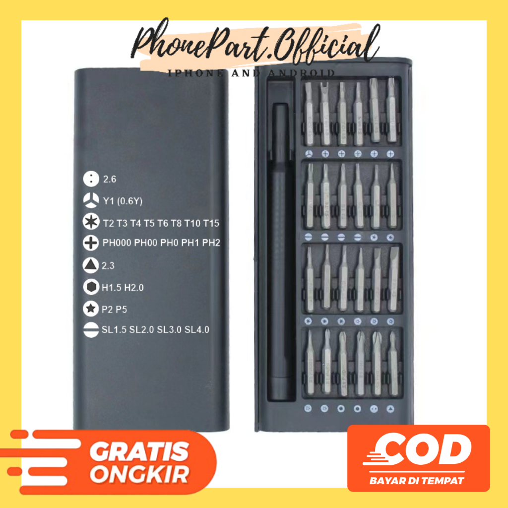 Jual Obeng Set Multi Magnetic 24 in 1 PREMIUM Screwdriver PC LAPTOP HP ...