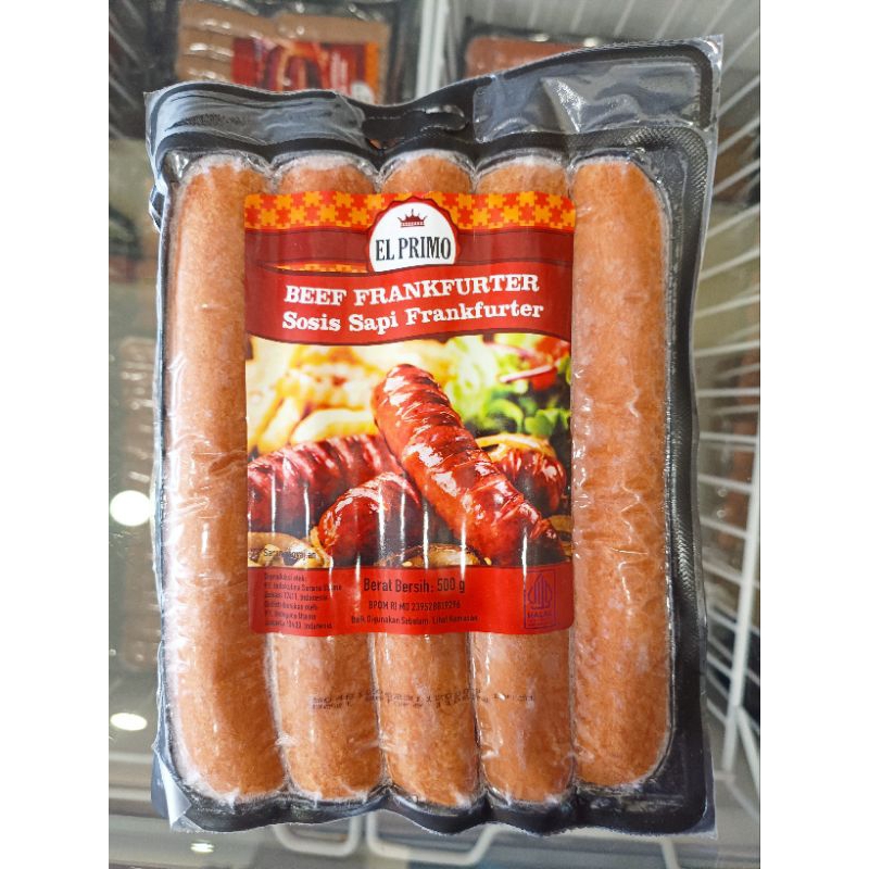 Jual Sosis Beef Frankfurter Elprimo 500gr (original) | Shopee Indonesia