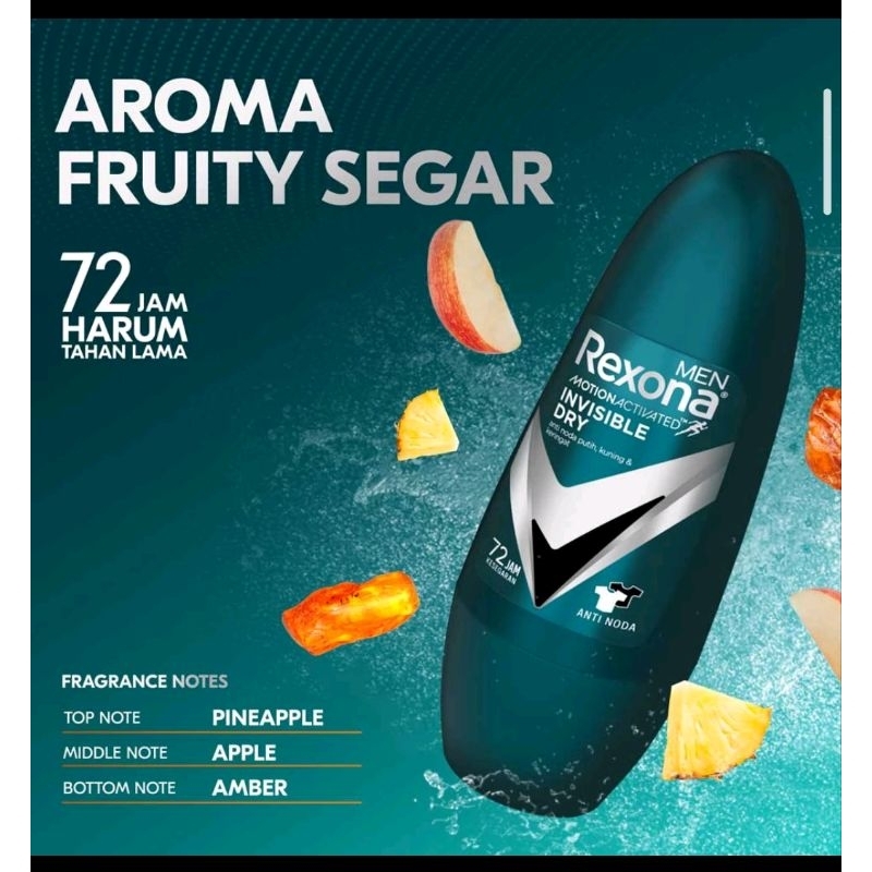 Jual Rexona Men Deodorant Pria Roll On INVISIBLE DRY 45ml | Shopee Indonesia