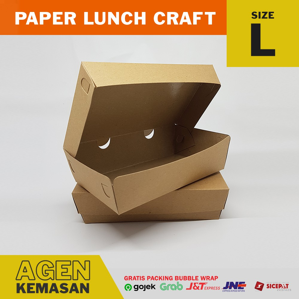 Jual KERTAS COKLAT PAPERCRAFT KEMASAN LUNCH BOX LAMINASI MINYAK ISI ...