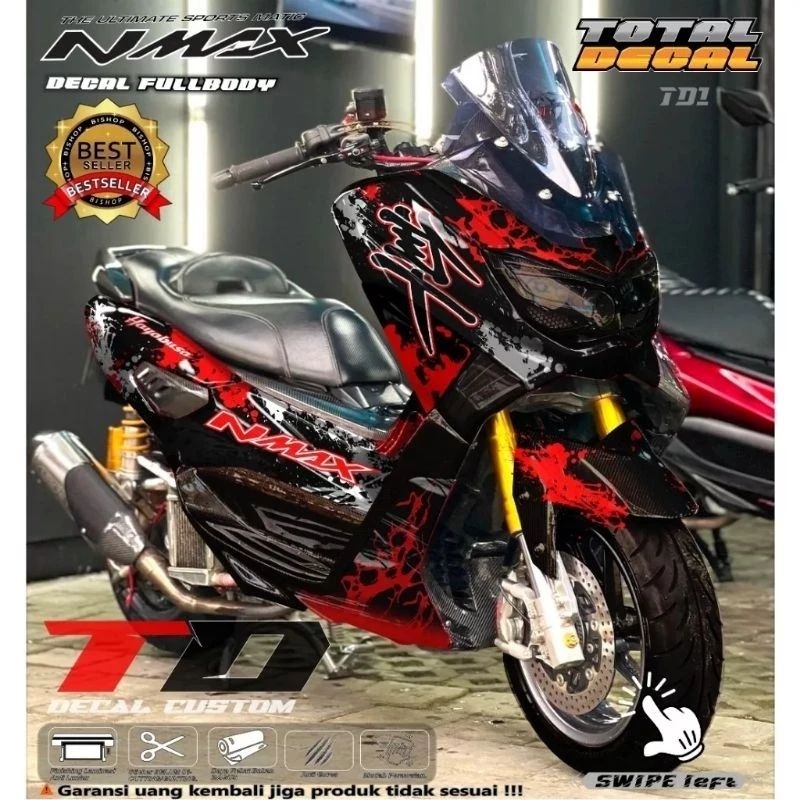 Jual Sticker decal full body Yamaha Nmax hitam merah variasi warna di ...
