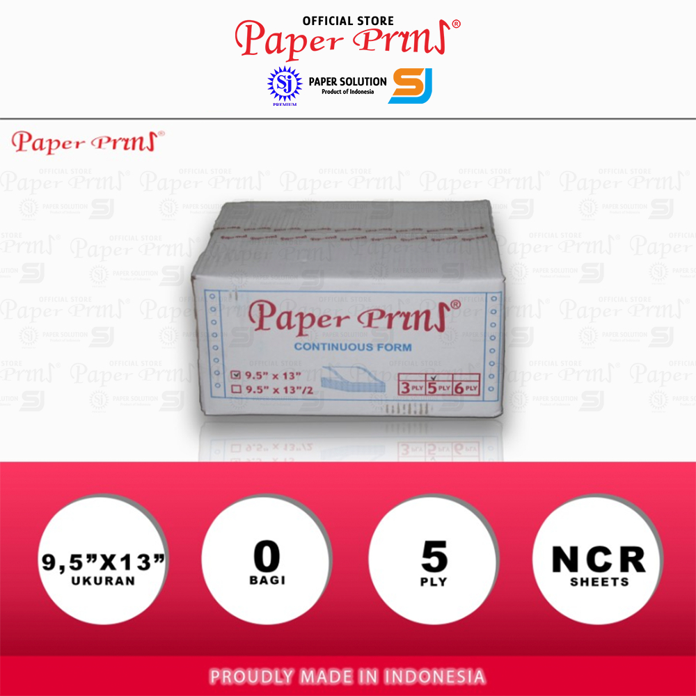 Jual Paperpryns Kertas Continuous Form 5PLY NCR Folio 9,5" x 13 ...