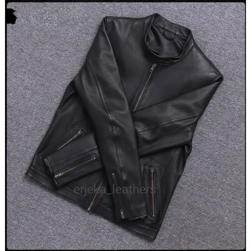 Jual Jaket kulit asli Domba pria Slim Fit - Bahan Kulit asli 100% Model ...
