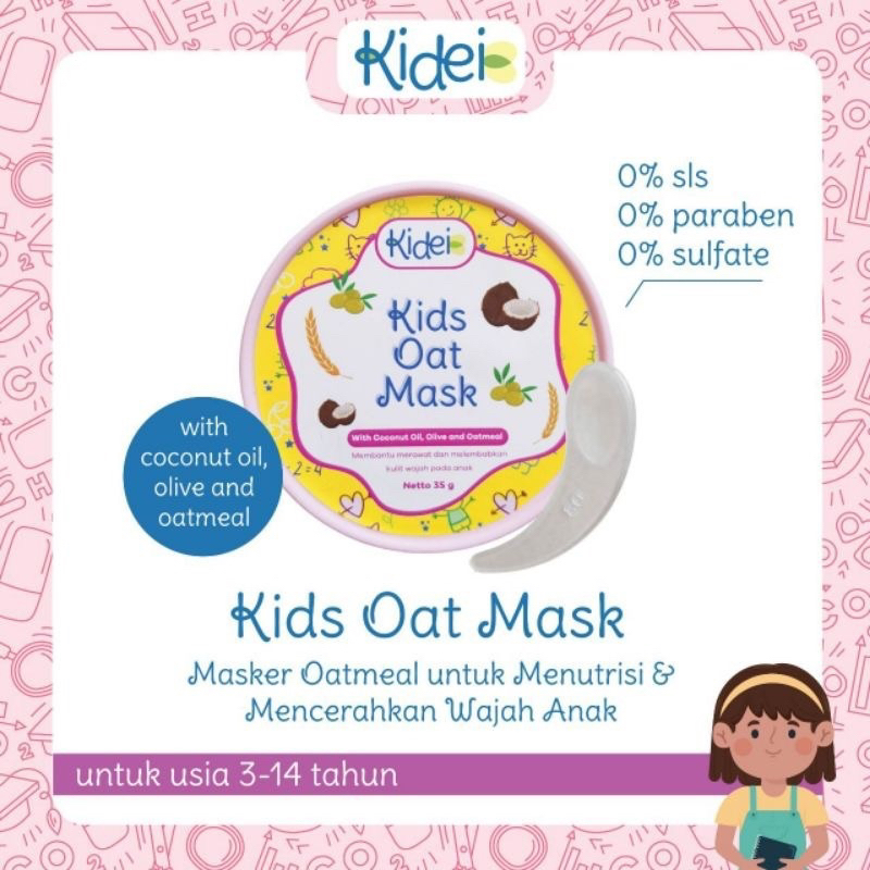 Jual KIDEI Kids Oat Mask 35gr / Masker Wajah Anak Masker muka Anak face ...