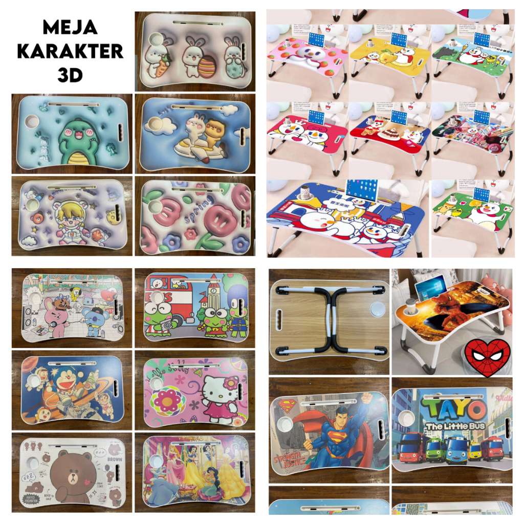 Jual BELLA = MEJA LIPAT BELAJAR ANAK PORTABLE LAPTOP MIXUE / 3D ...