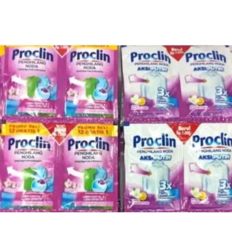 Jual Proclin aksi putih kemasan renceng isi 1pack (24sachet) | Shopee ...