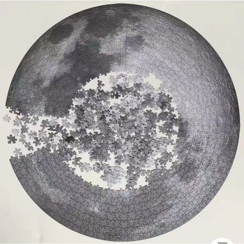 Jual Jigsaw Puzzle Round Bulat Lingkaran 1000 pcs Earth Moon Bumi Bulan ...