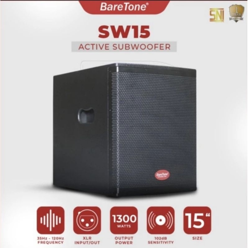 Jual Subwoofer Aktif Baretone 15 inch sw15 original sub woofer aktive ...
