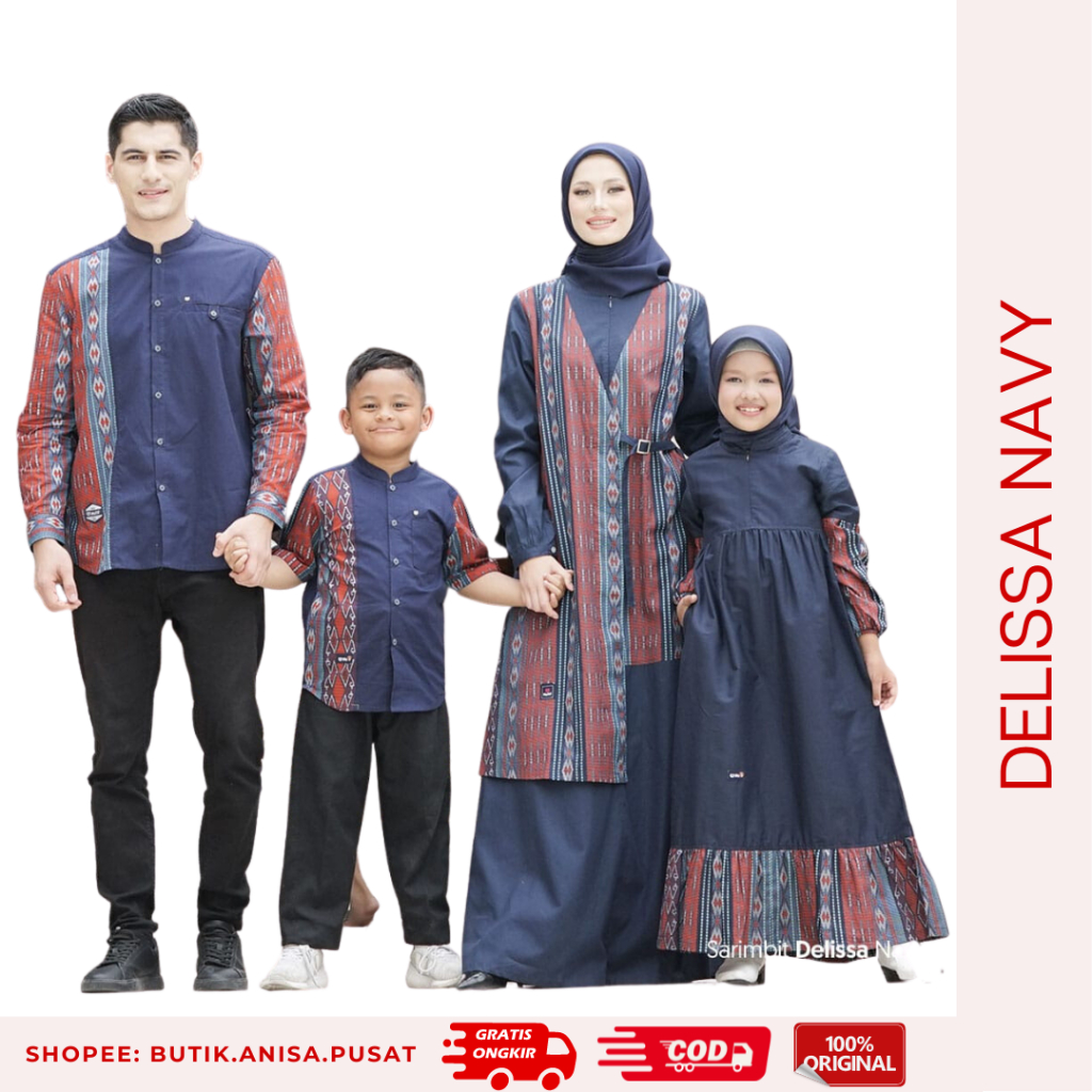 Jual MUTIF SARIMBIT DELISSA NAVY 2024 Keluarga Dellissa Delisa Dellisa Gamis Koko ZAKARIA ...