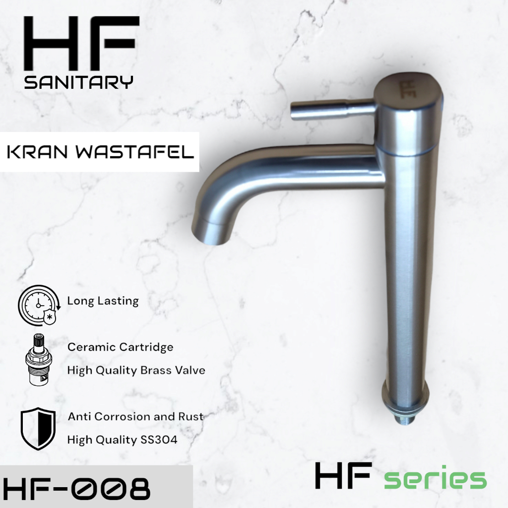 Jual KRAN WASTAFEL HF008 tinggi 29cm Kran Wastafel Keran Cuci Tangan Stainless Steel SUS 304 ...