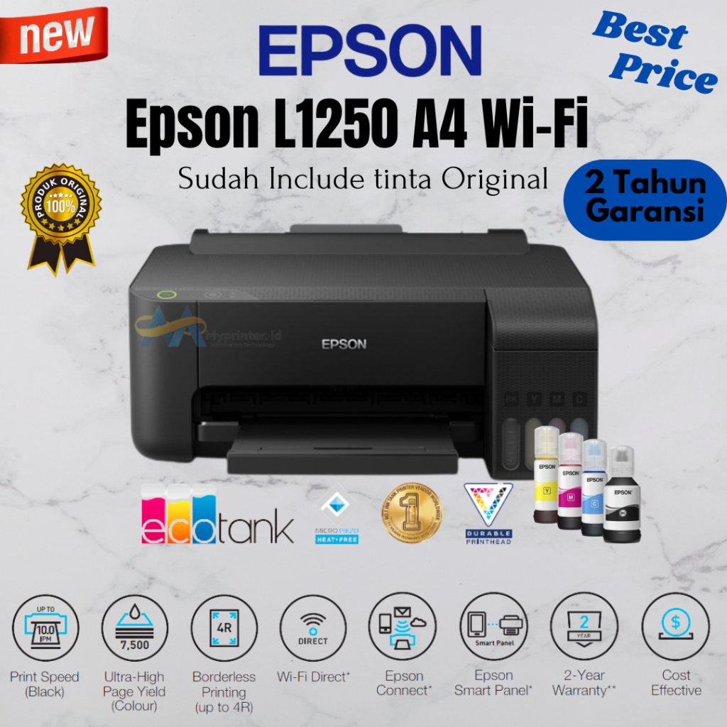 Jual Epson EcoTank L1250 A4 Wi-Fi Ink Tank Printer | Shopee Indonesia
