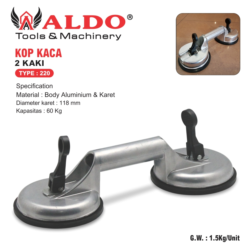 Jual KOP KACA 2 KAKI 220 / GLASS SUCTION CUP / KOP ALAT ANGKAT KACA ...