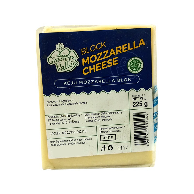 Jual Green Valley Block Mozarella Cheese 200gr - Keju Mozarela ...