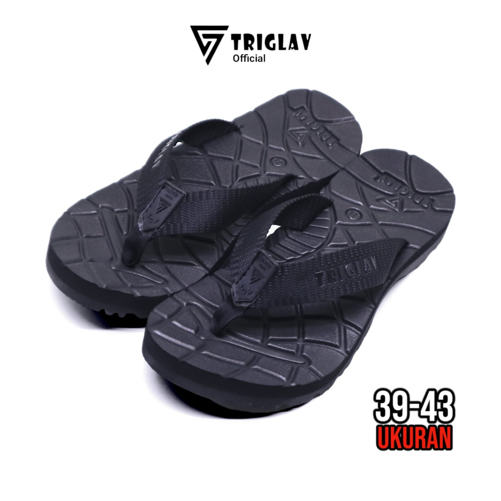 Jual Triglav - Sandal Jepit Gunung Pria Hitam Polos | Shopee Indonesia