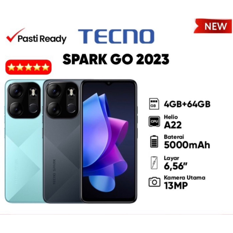 Jual Tecno Spark GO 2023 4/64 Garansi Resmi Tecno Indonesia | Shopee Indonesia