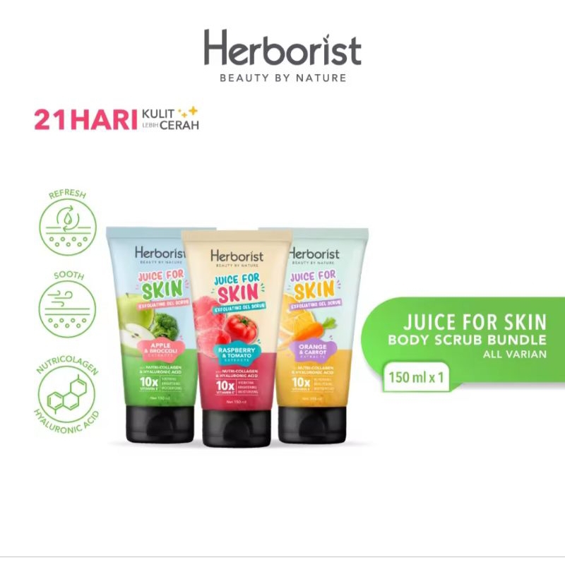 Jual Herborist Juice For Skin Exfoliating Gel Scrub 150ml | Shopee Indonesia